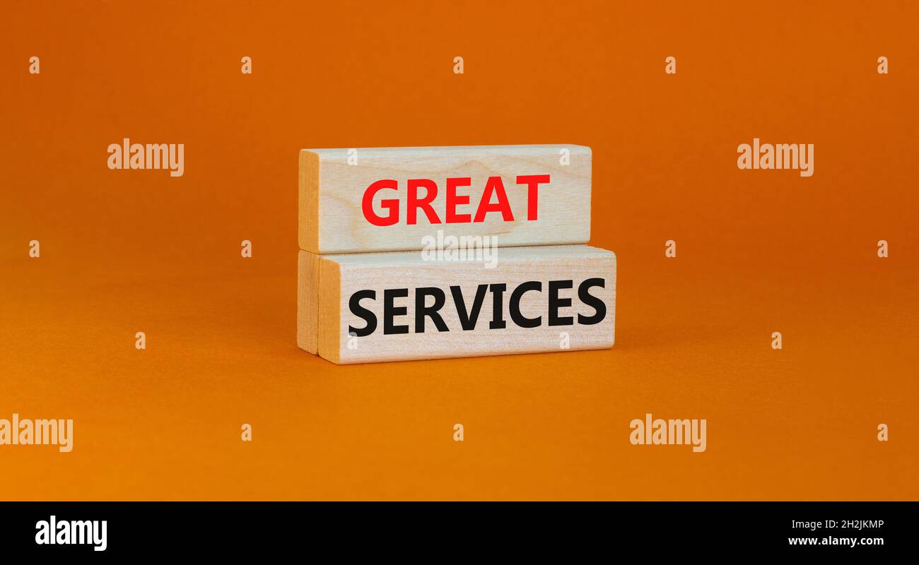 Time to great services symbol. Concept words Great services on wooden ...