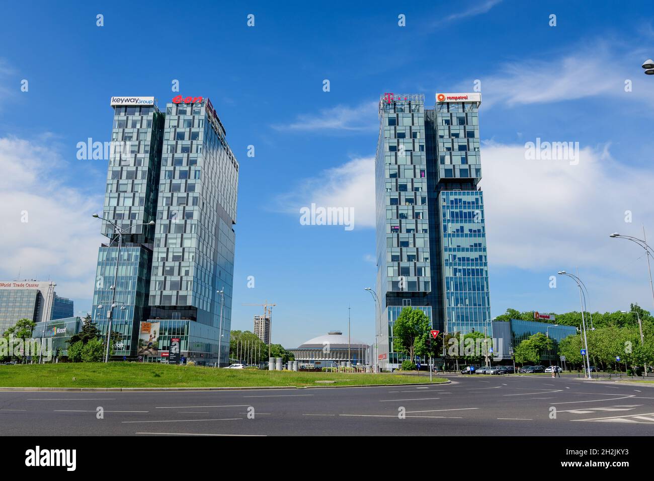 Bucharest, Romania - 15 May 2021: City Gate Towers in the Northern part ...