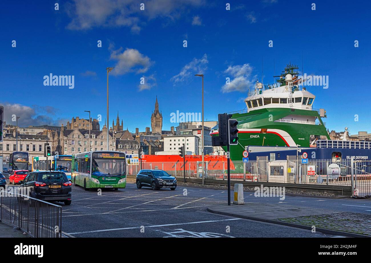 ABERDEEN CITY SCOTLAND CITY SKYLINE THE CLOCK FACE OF ABERDEEN TOWN ...