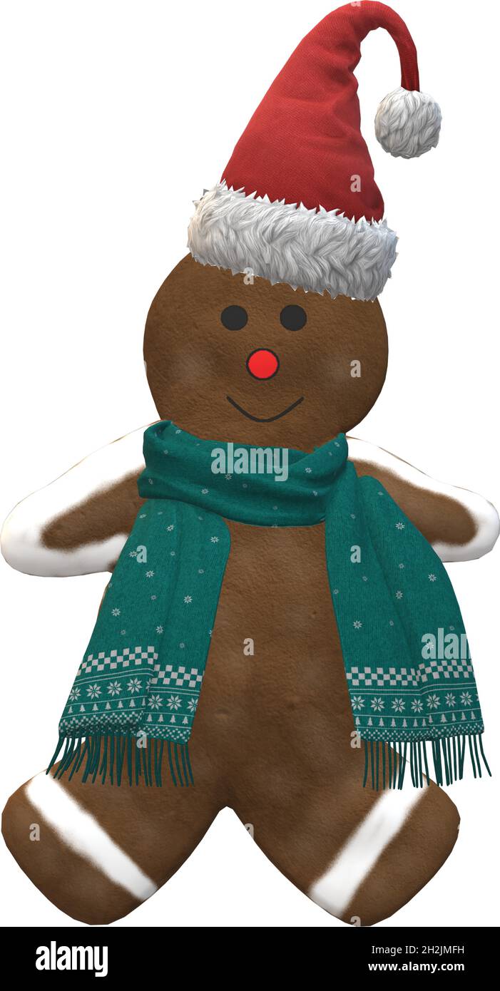 Gingerbread man with scarf Stock Vector Images - Alamy