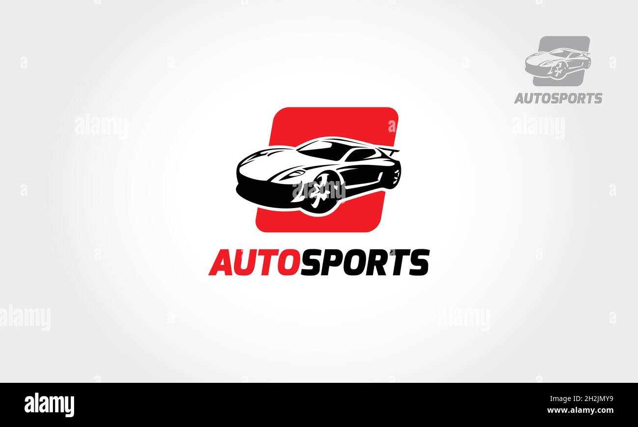 Auto Sports Vector Logo Template. Silhouette of modern racing car for ...