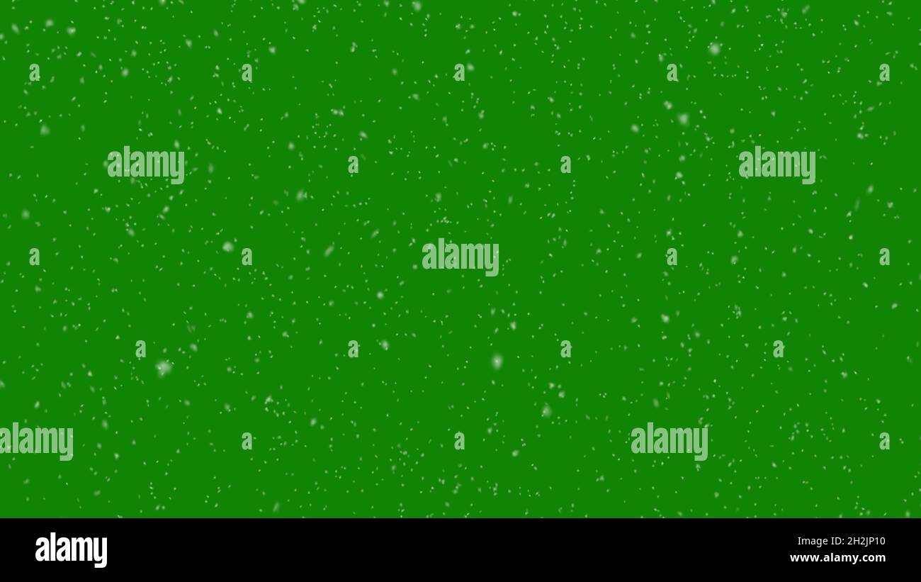 Isolated falling snow on green screen, 3d rendering Stock Photo - Alamy
