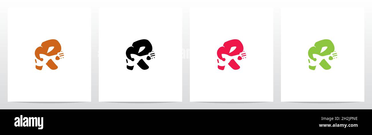 Alphabet Holding Guitar Banjo Letter Logo Design R Stock Vector Image ...