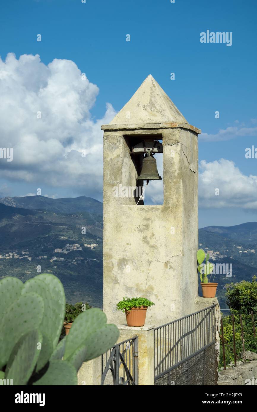 religion and culture in Sicily a small rural bell tower in Peloritani ...
