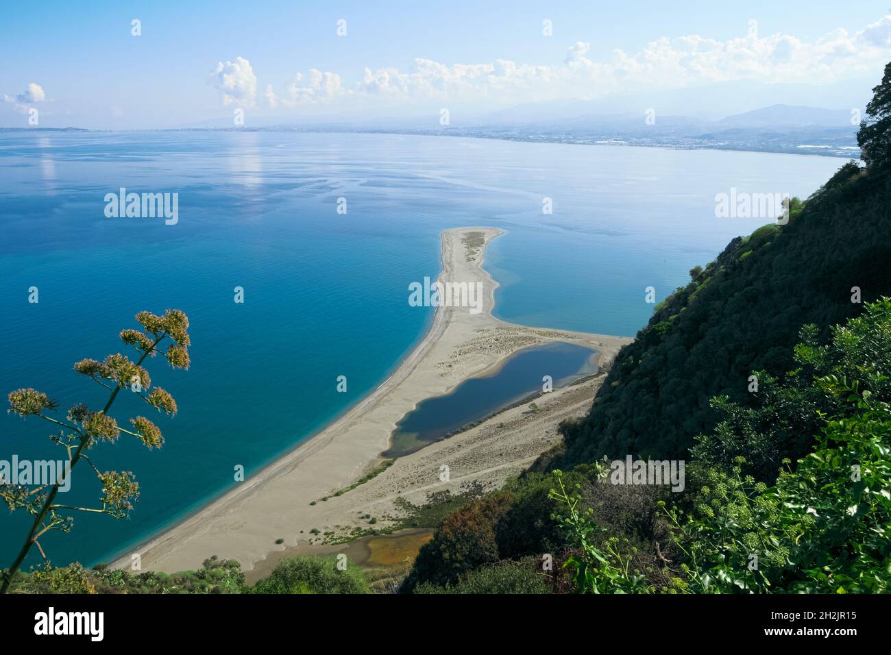 landscape of sea and coast in Sicily Nature Reserve "Laghetti di ...
