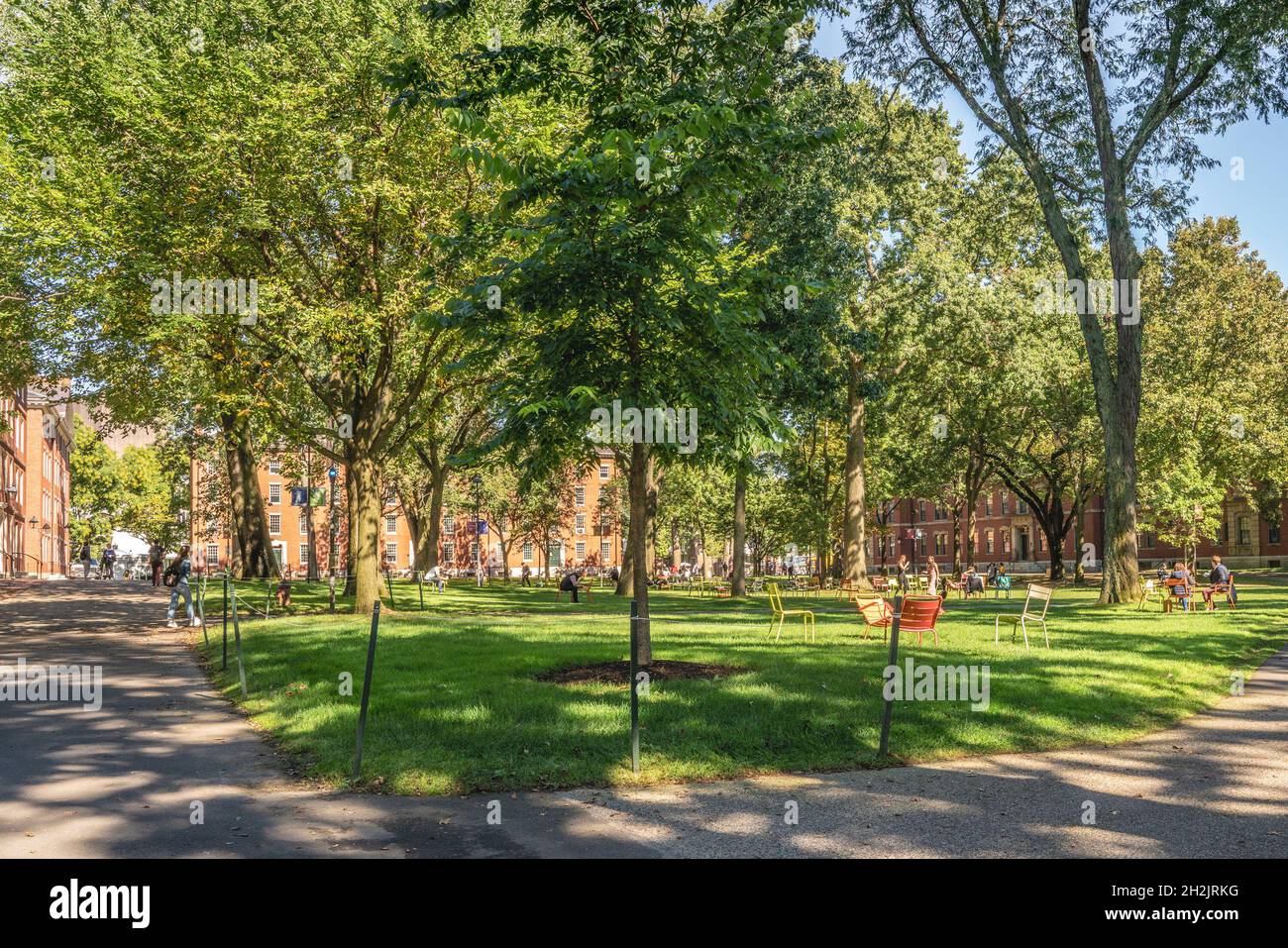 Cambridge, Massachusetts - October 6, 2021: View from historic Harvard ...