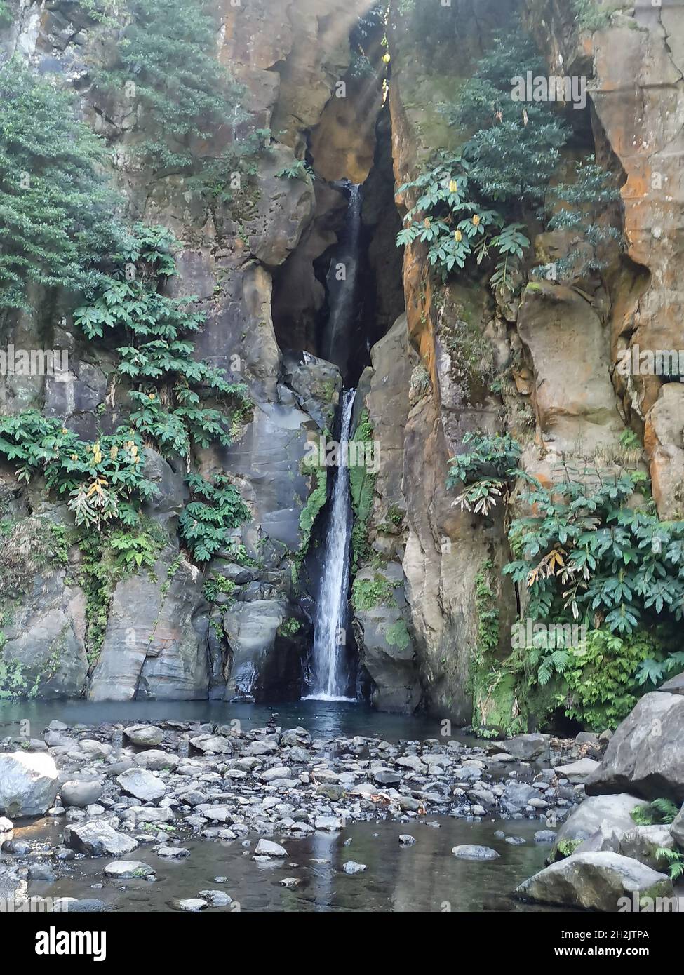 waterfall on the azores island sao miguel Stock Photo - Alamy
