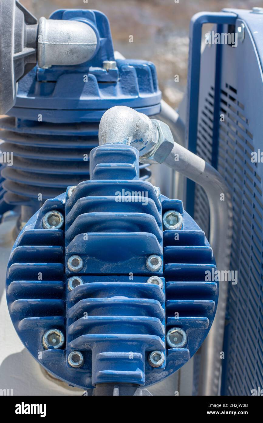 blue color compressor motor Stock Photo - Alamy