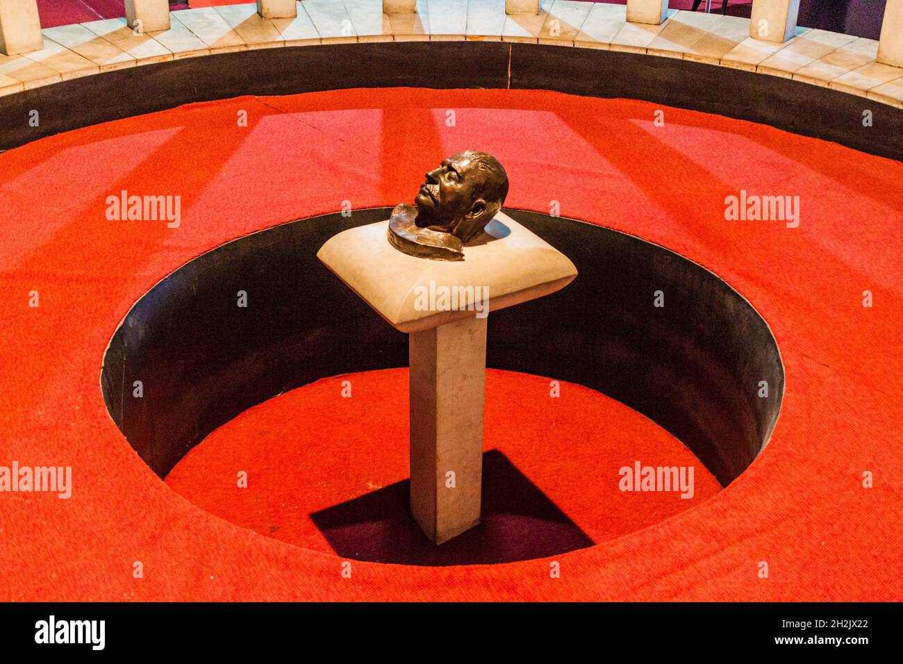 GORI, GEORGIA - JULY 15, 2017: Death mask of Stalin in Stalin museum in ...