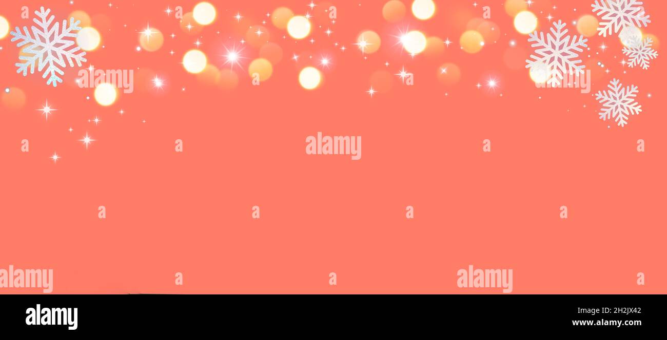 Festive background with bokeh lights and Snowflakes Stock Photo - Alamy