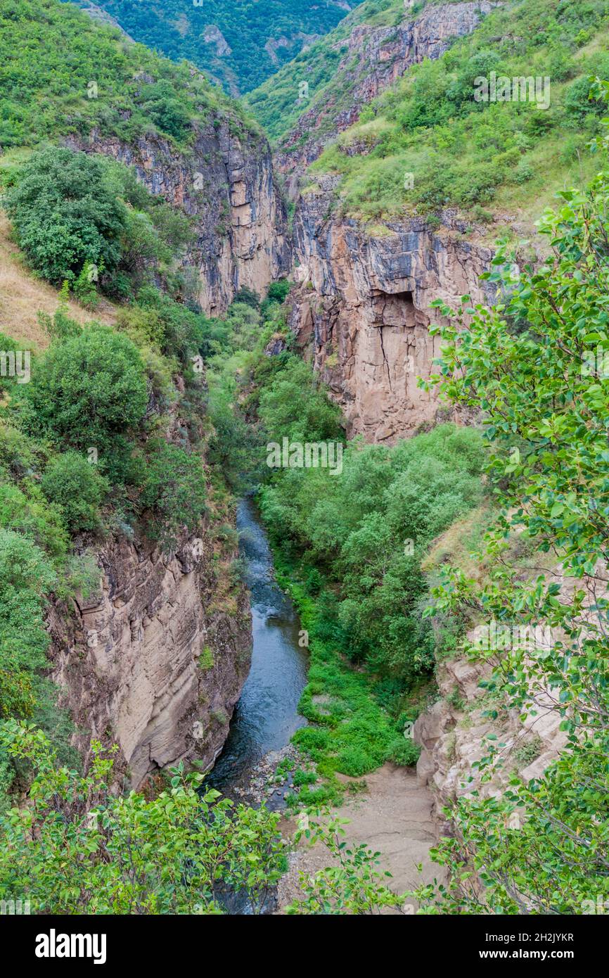 Gorge of the river Vorotan, near the Devil s bridge, Armenia Stock ...