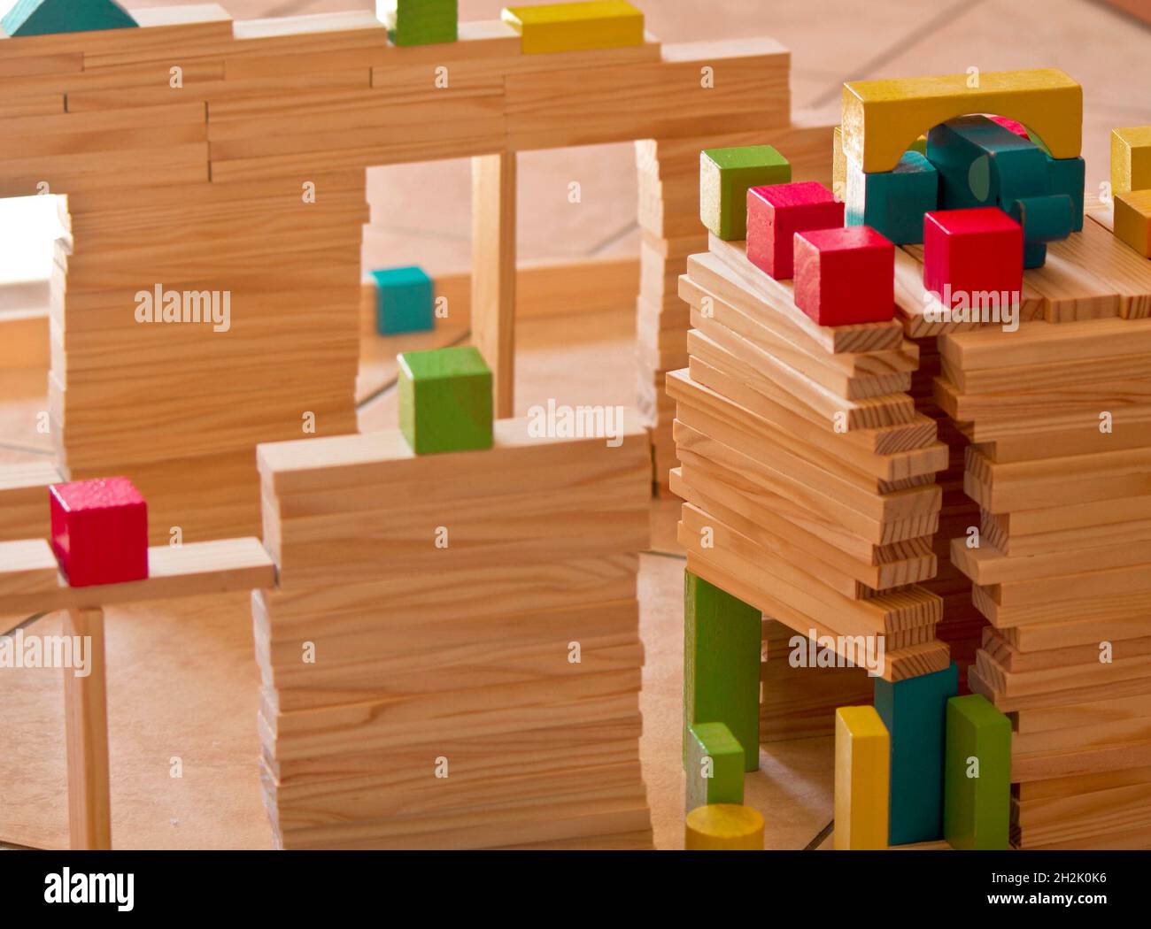 magic wooden kapla for kids Stock Photo - Alamy