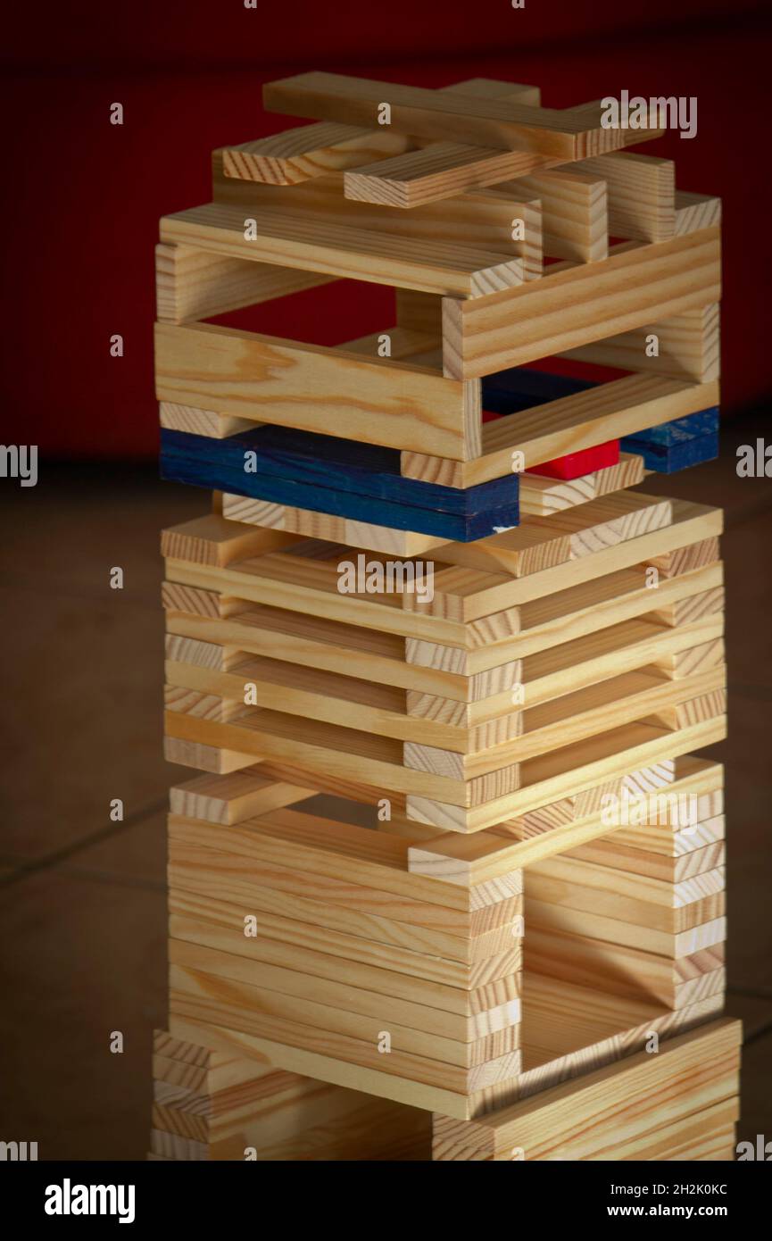 magic wooden kapla for kids Stock Photo - Alamy