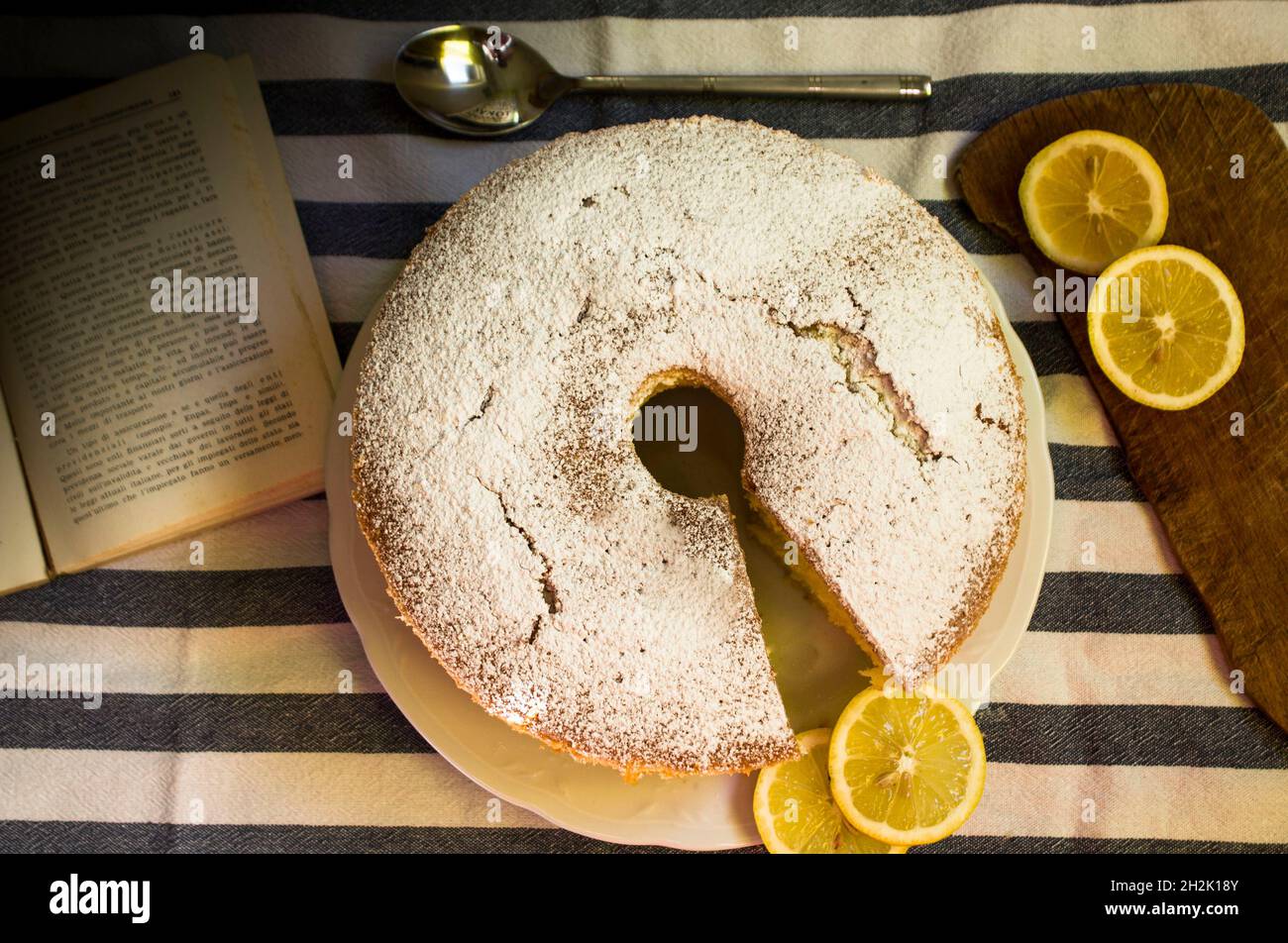 chiffon cake with lemon for your breakfast Stock Photo - Alamy
