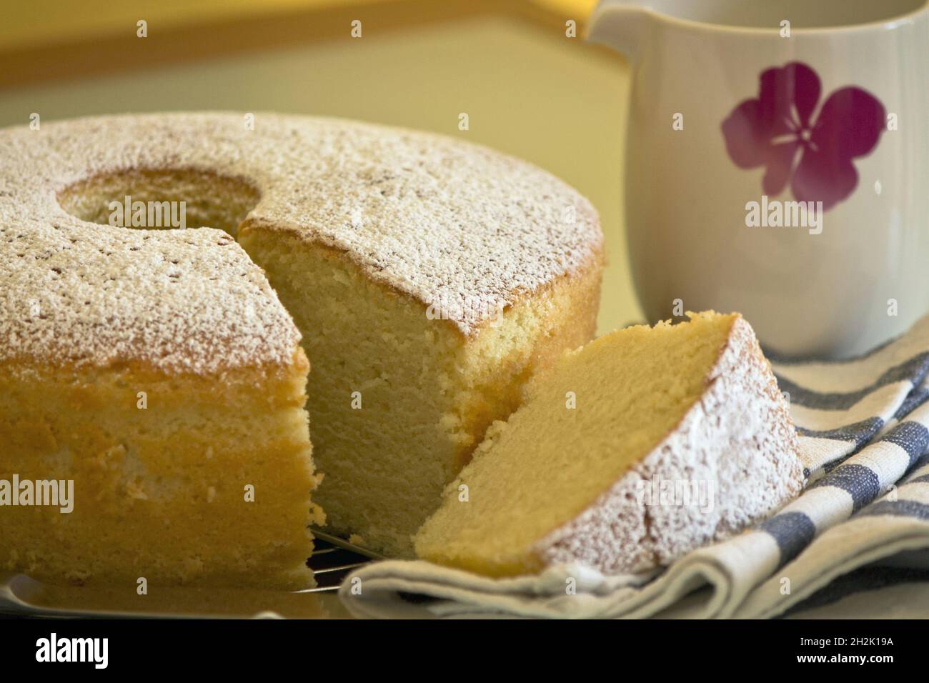 chiffon cake with lemon for your breakfast Stock Photo - Alamy