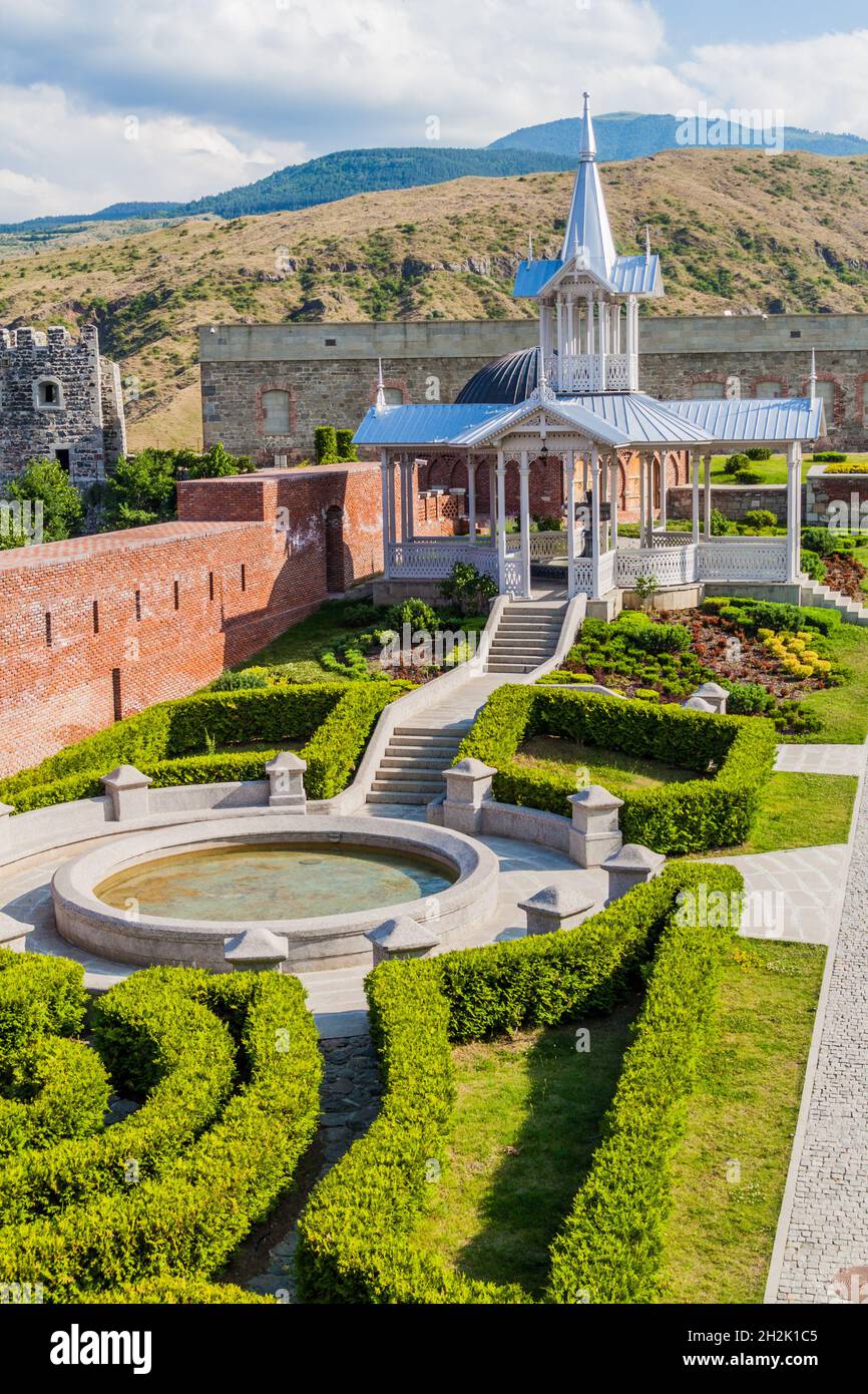 Park at Rabati Castle fortress in Akhaltsikhe town, Georgia Stock Photo ...