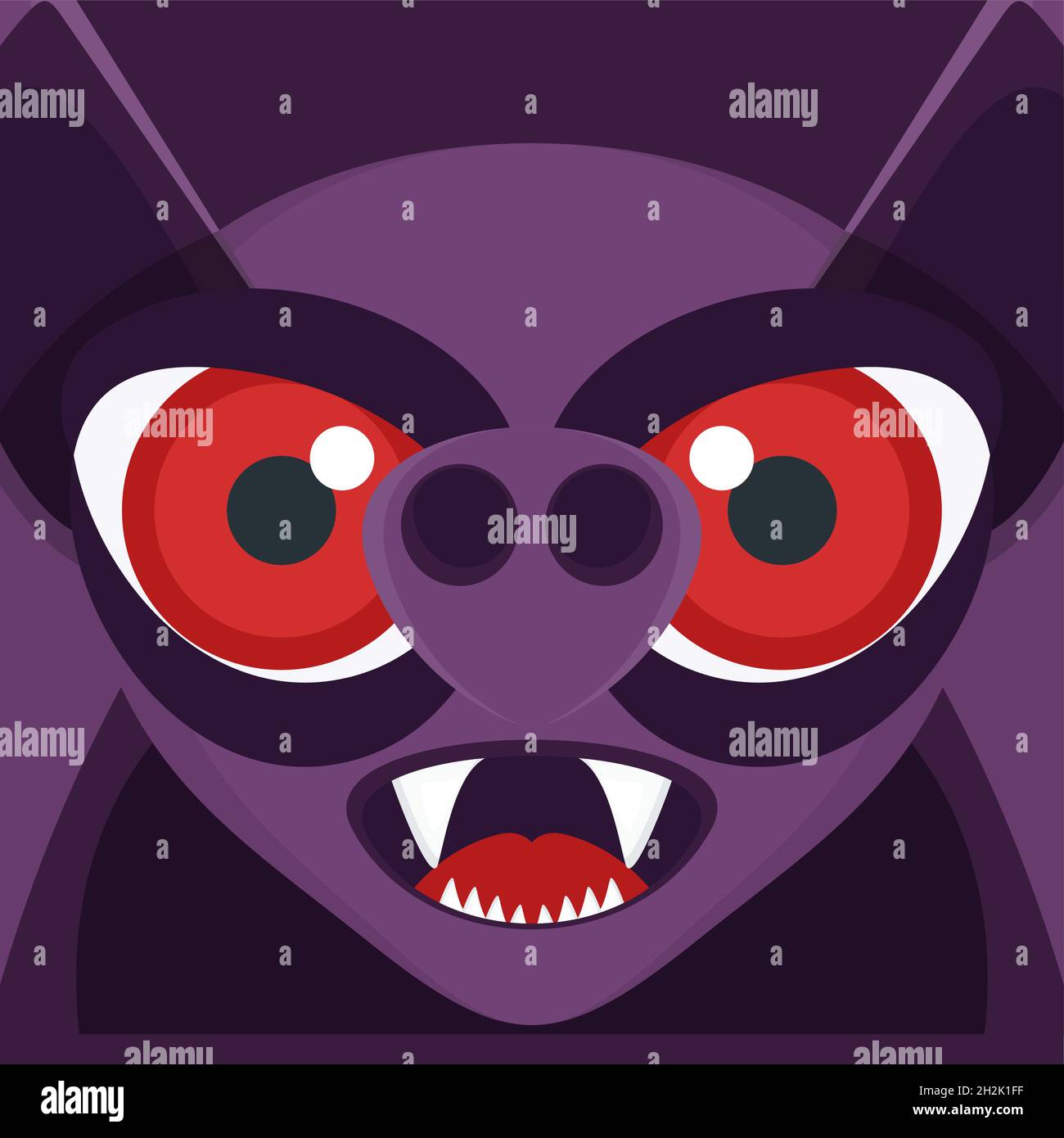 Halloween flying bats face. Vector decoration element Stock Vector ...
