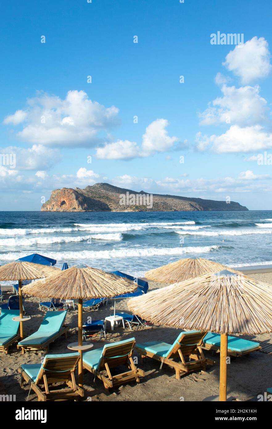 Crete island Greece Charming small resort of Agia Marina, Chania Sun ...