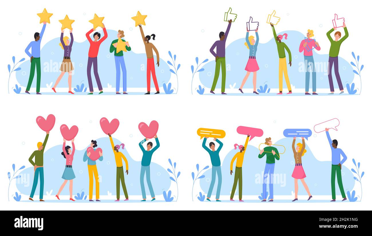 Customer people feedback review, best choice set vector illustration ...