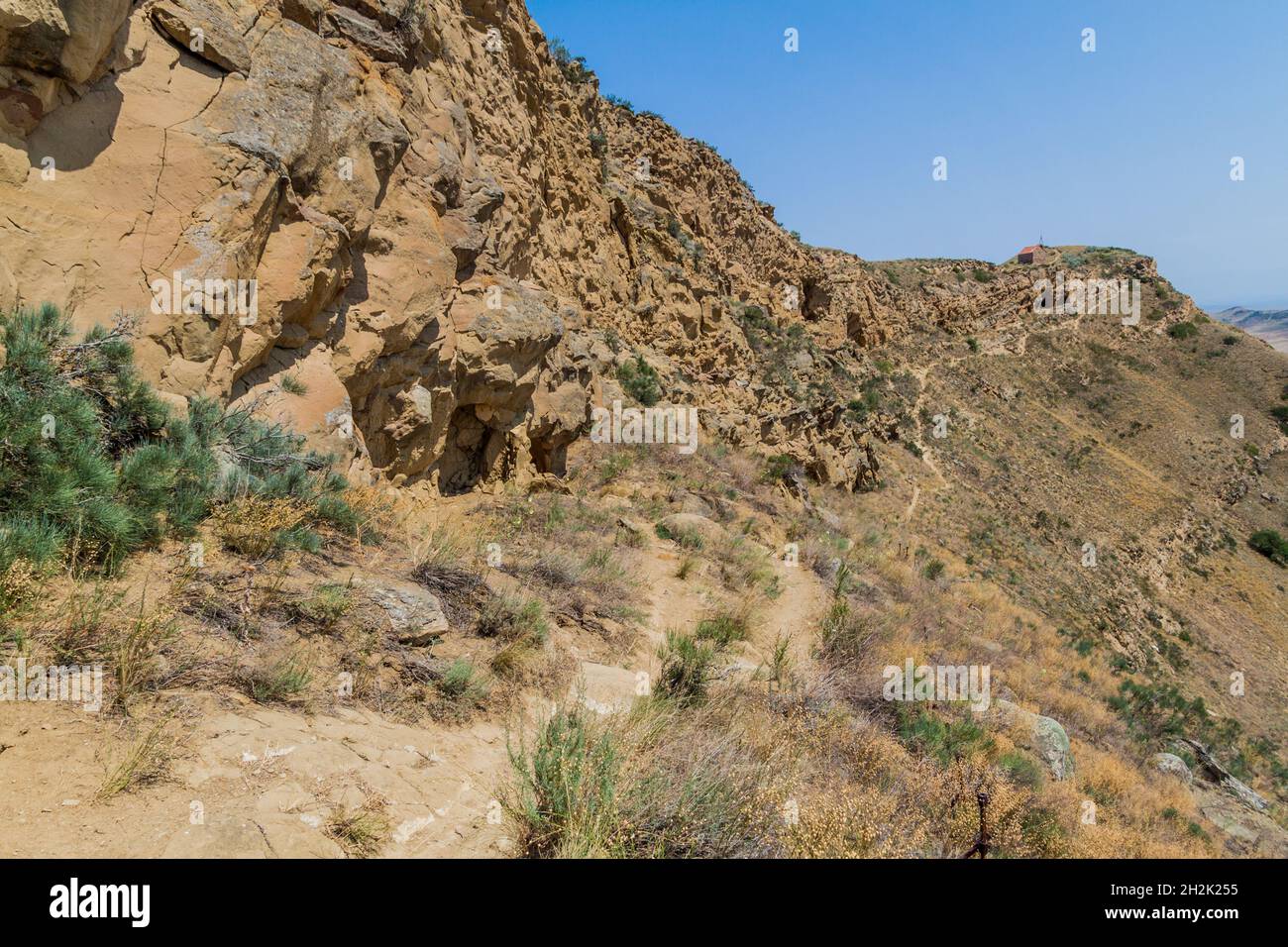 Trail around Udabno cave monastery at Davit Gareja monastic complex in ...