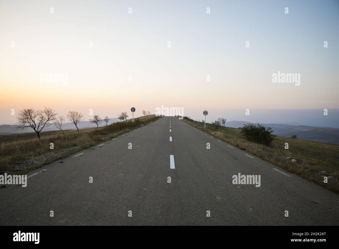 Highway and road view and landscape in Georgia. Fall travel photo Stock ...