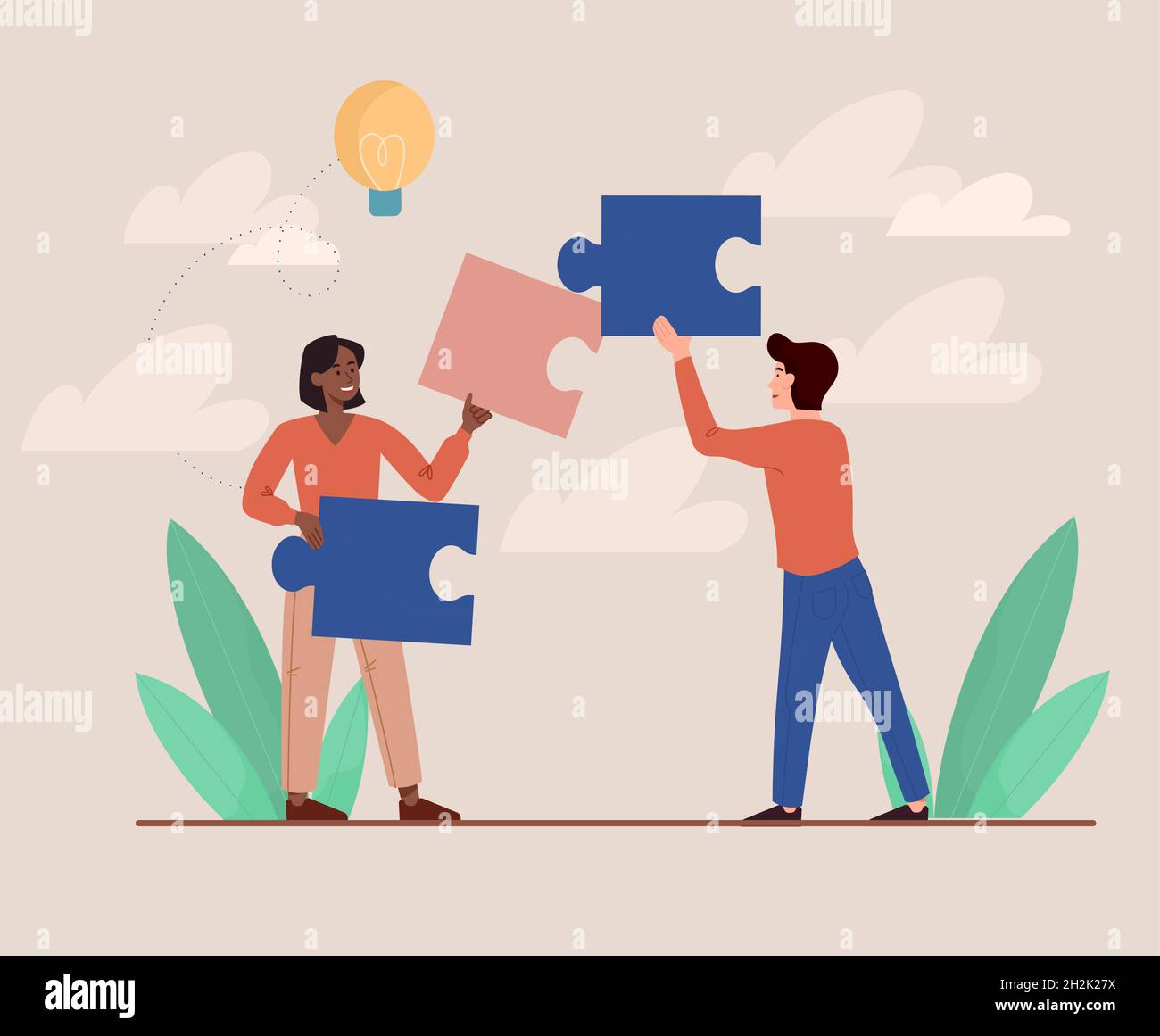 People team arrange puzzle Stock Vector Image & Art - Alamy