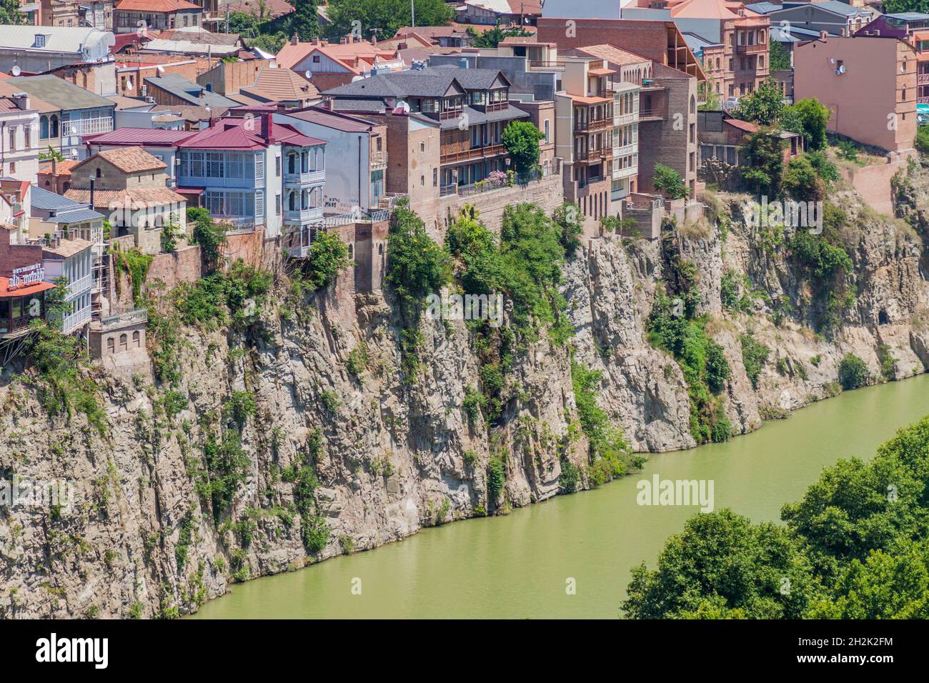 Aerial view of Mtkvari River in Tbilisi, Georgia Stock Photo - Alamy