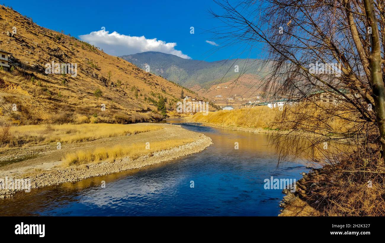 A River in Thimphu , Wangchu, Bhutan Stock Photo - Alamy