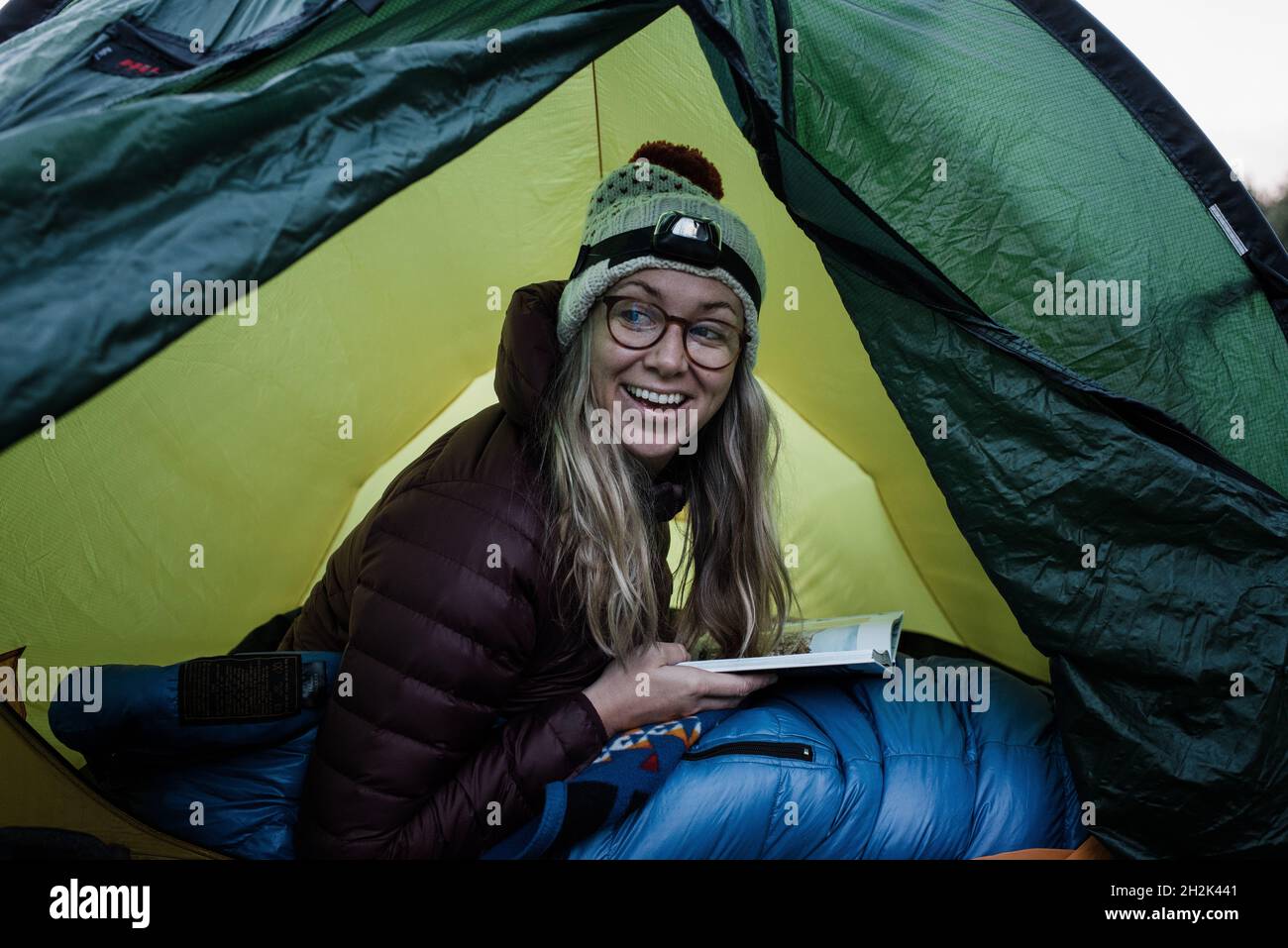 Reading while camping hi-res stock photography and images - Alamy