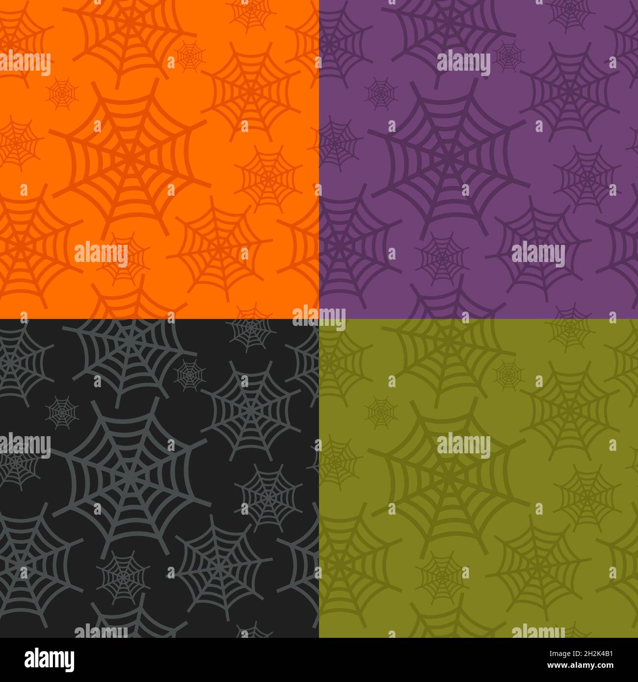 Halloween seamless patterns set. Color background with icons Stock ...