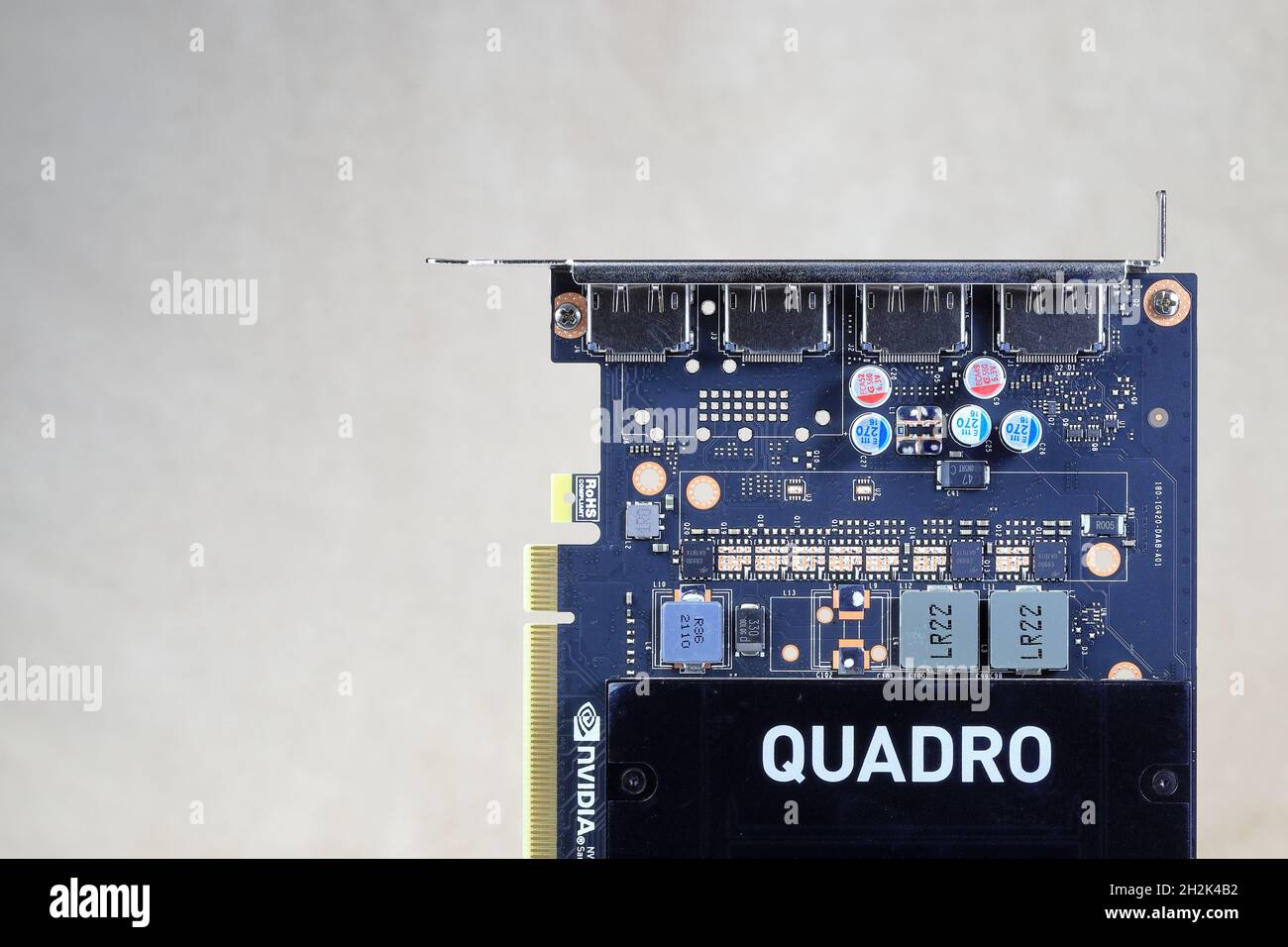 Close up detail of Professional video graphic card, High performance ...