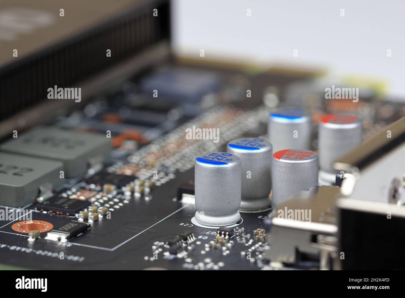 Computer printed circuit board with electronic components after used ...