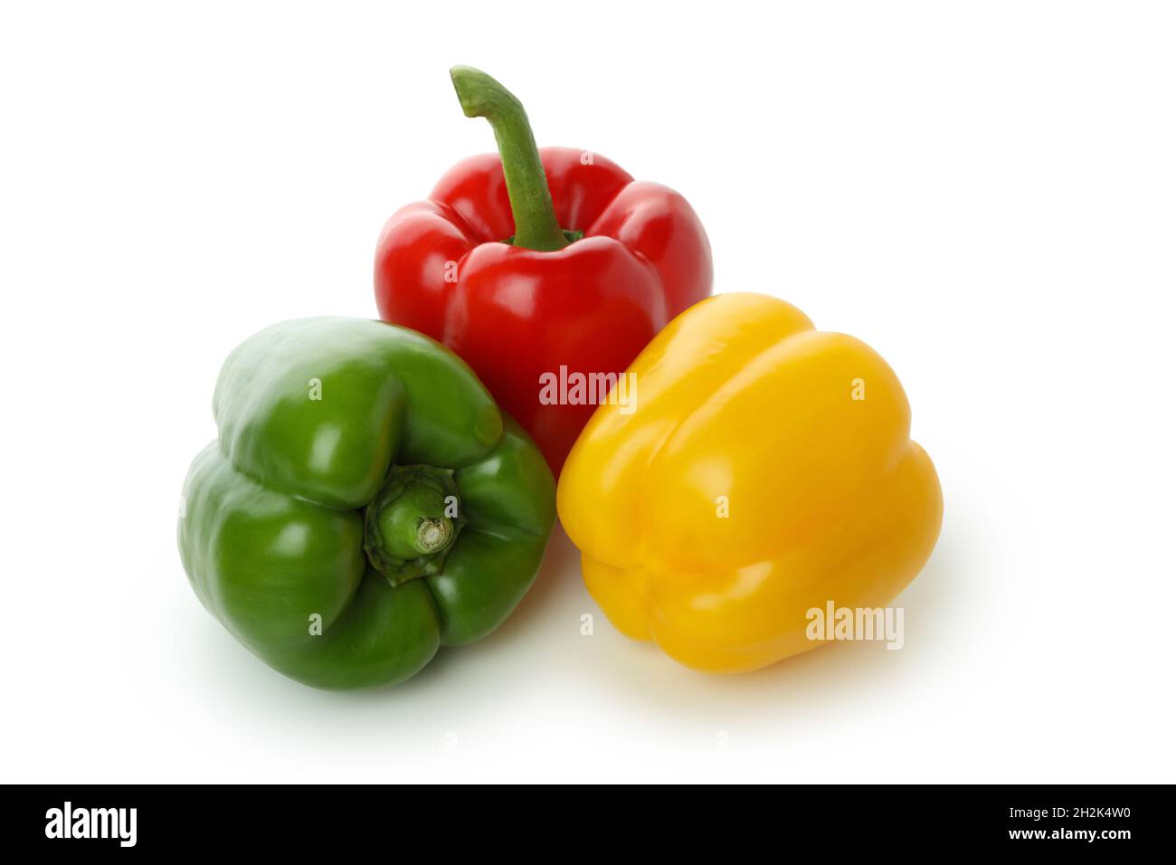 Multi-colored bell pepper isolated on white background Stock Photo - Alamy