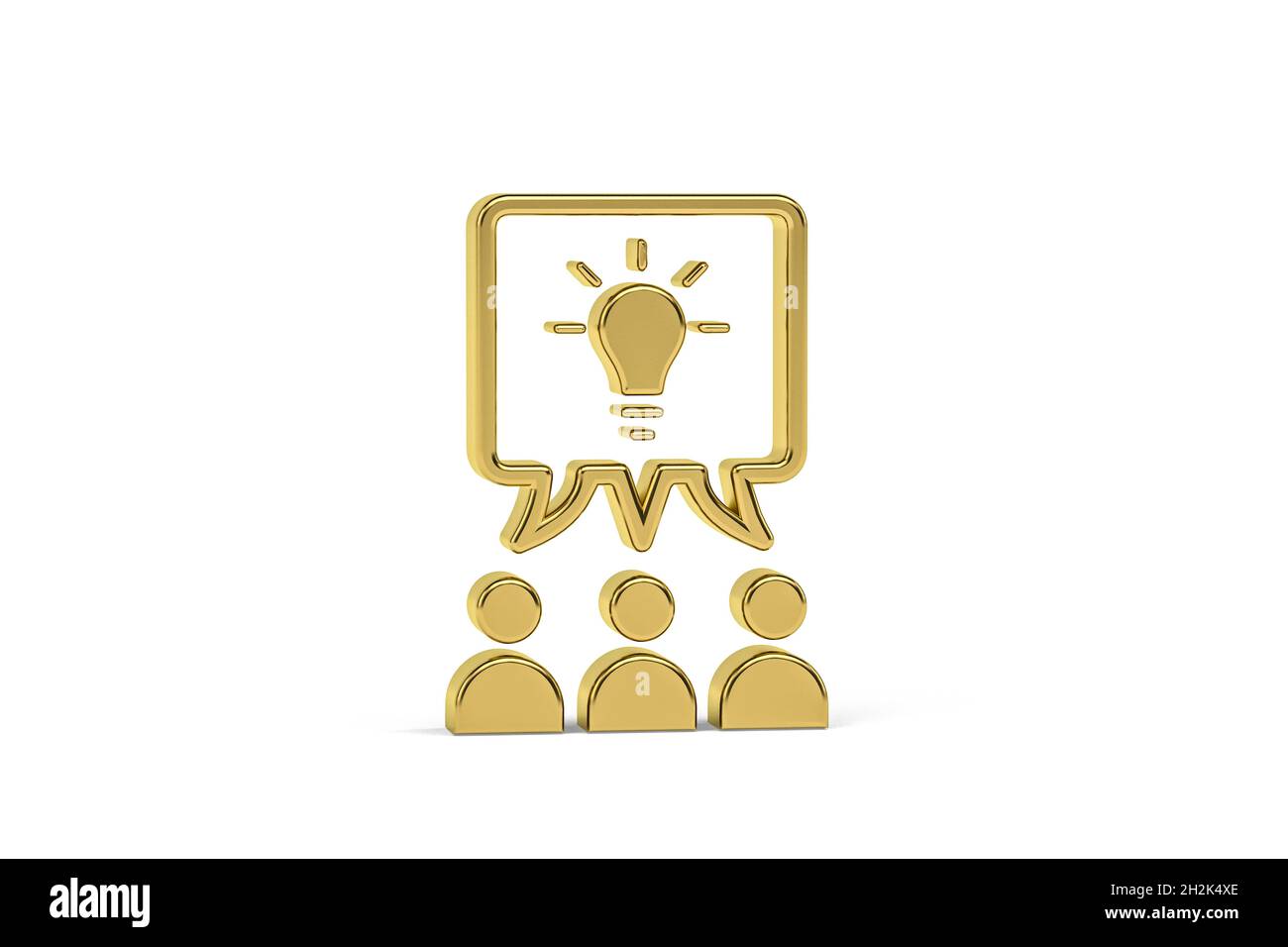 Golden 3d innovation icon isolated on white background - 3d render ...