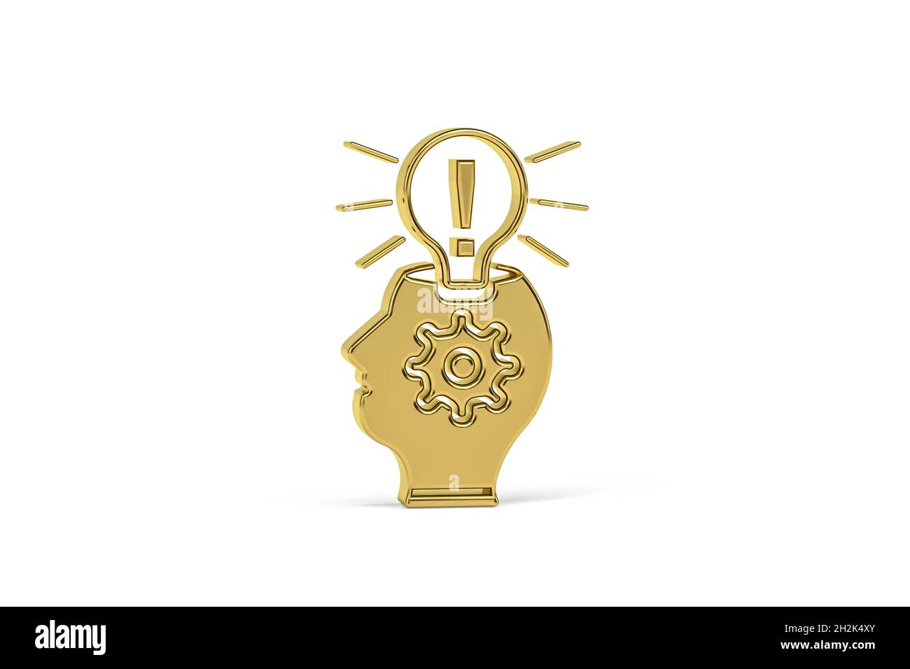 Golden 3d innovation icon isolated on white background - 3d render ...