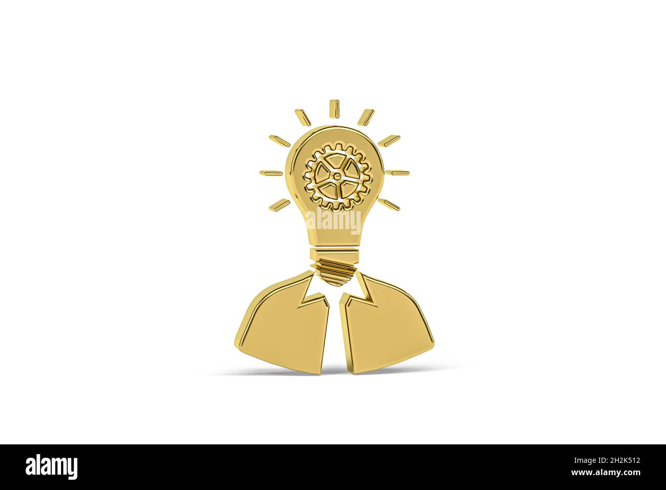 Golden 3d innovation icon isolated on white background - 3d render ...
