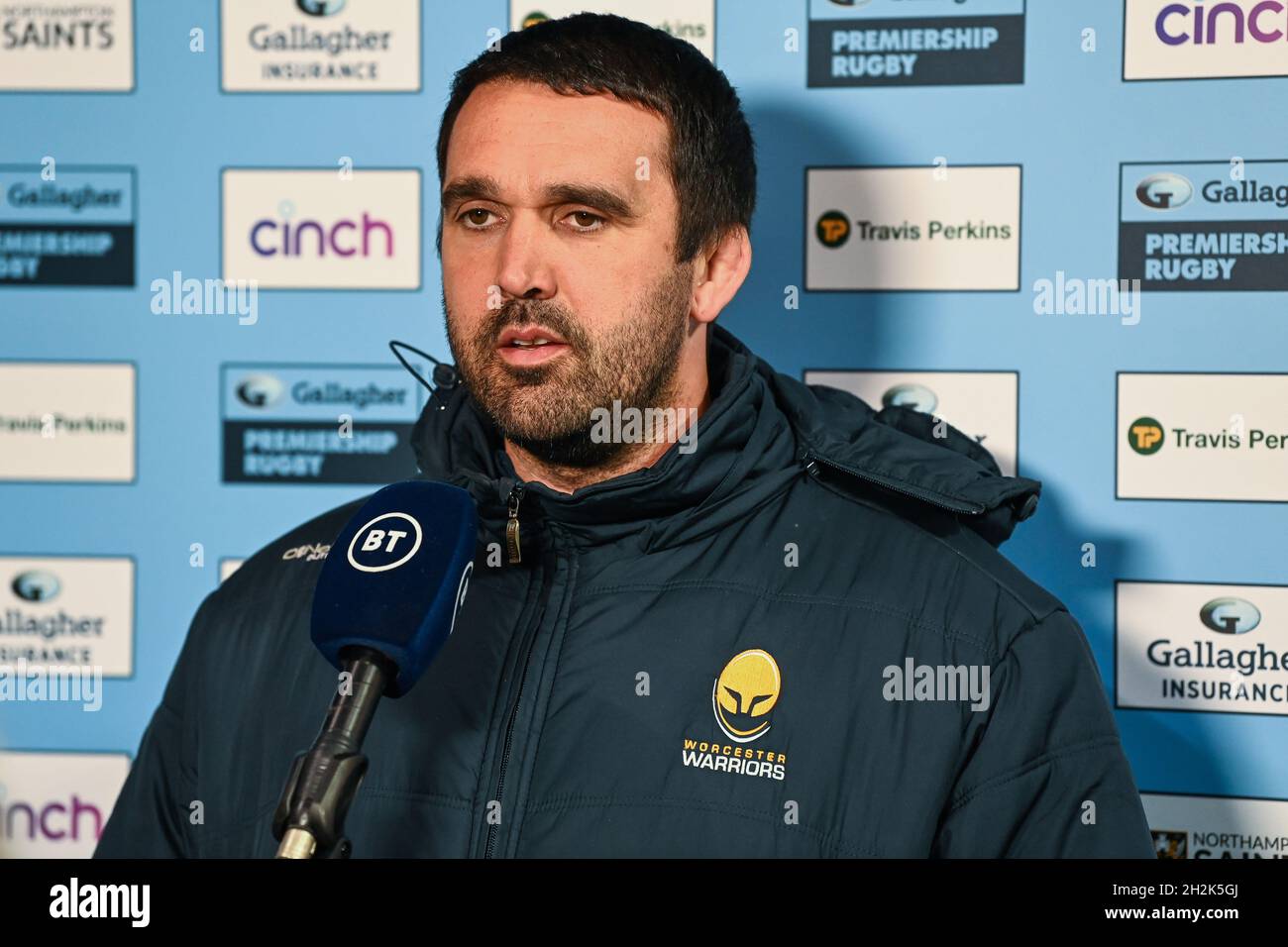 Jonathan Thomas Worcester Warriors head coach during the pre match ...