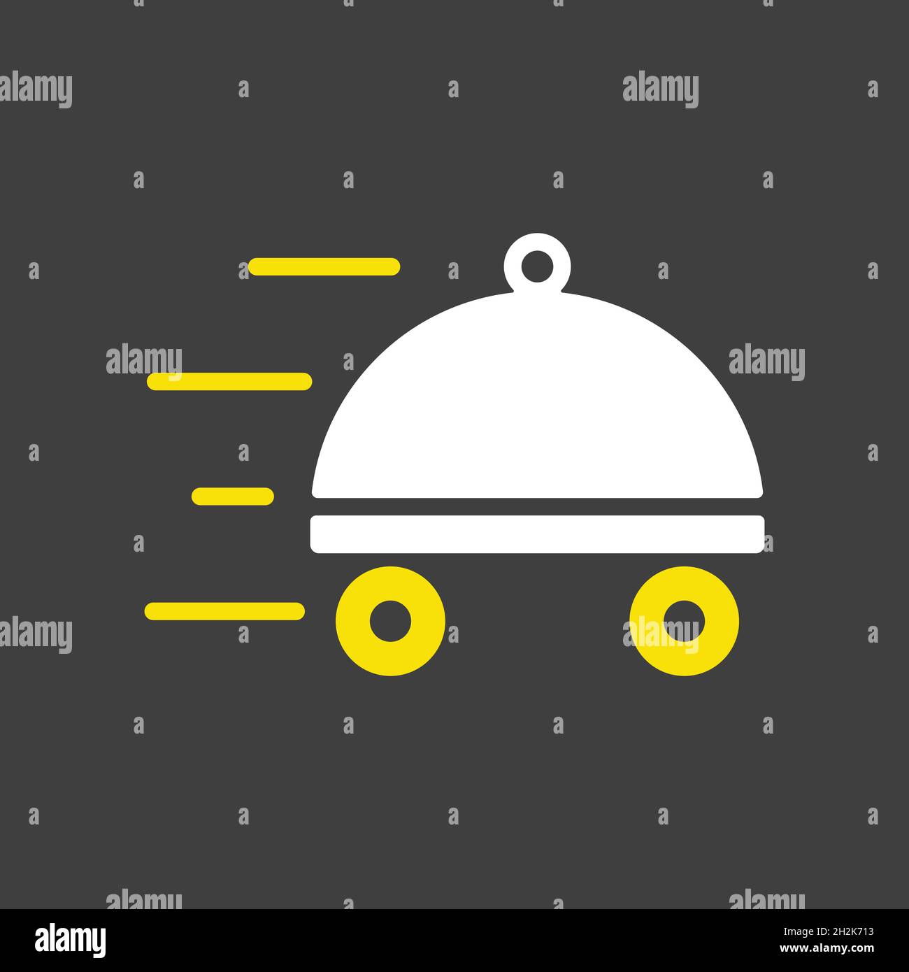 Food delivery with dish vector glyph icon. Delivery sign. Graph symbol ...