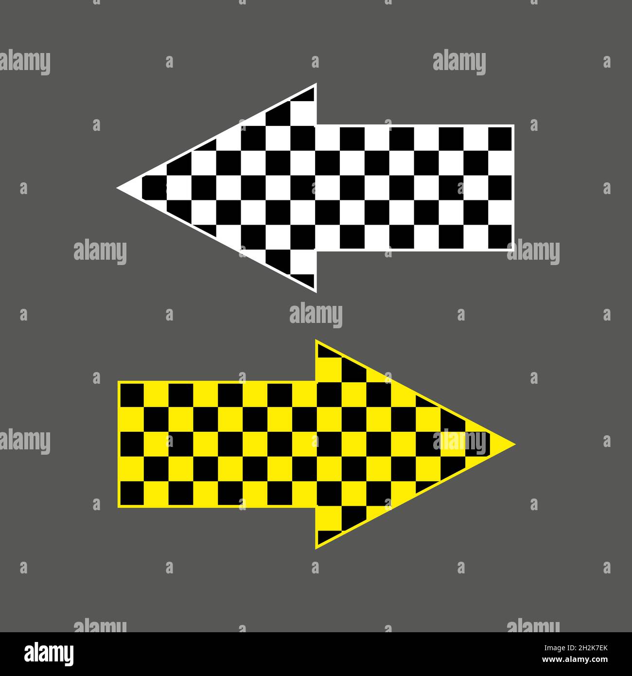 Chess arrows set, Arrows with checkerboard texture Stock Vector Image ...