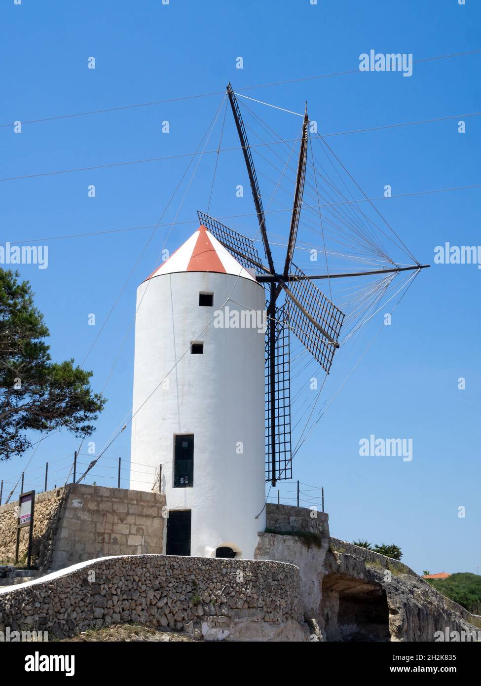 Traditional windmill from Menorca Island Stock Photo - Alamy