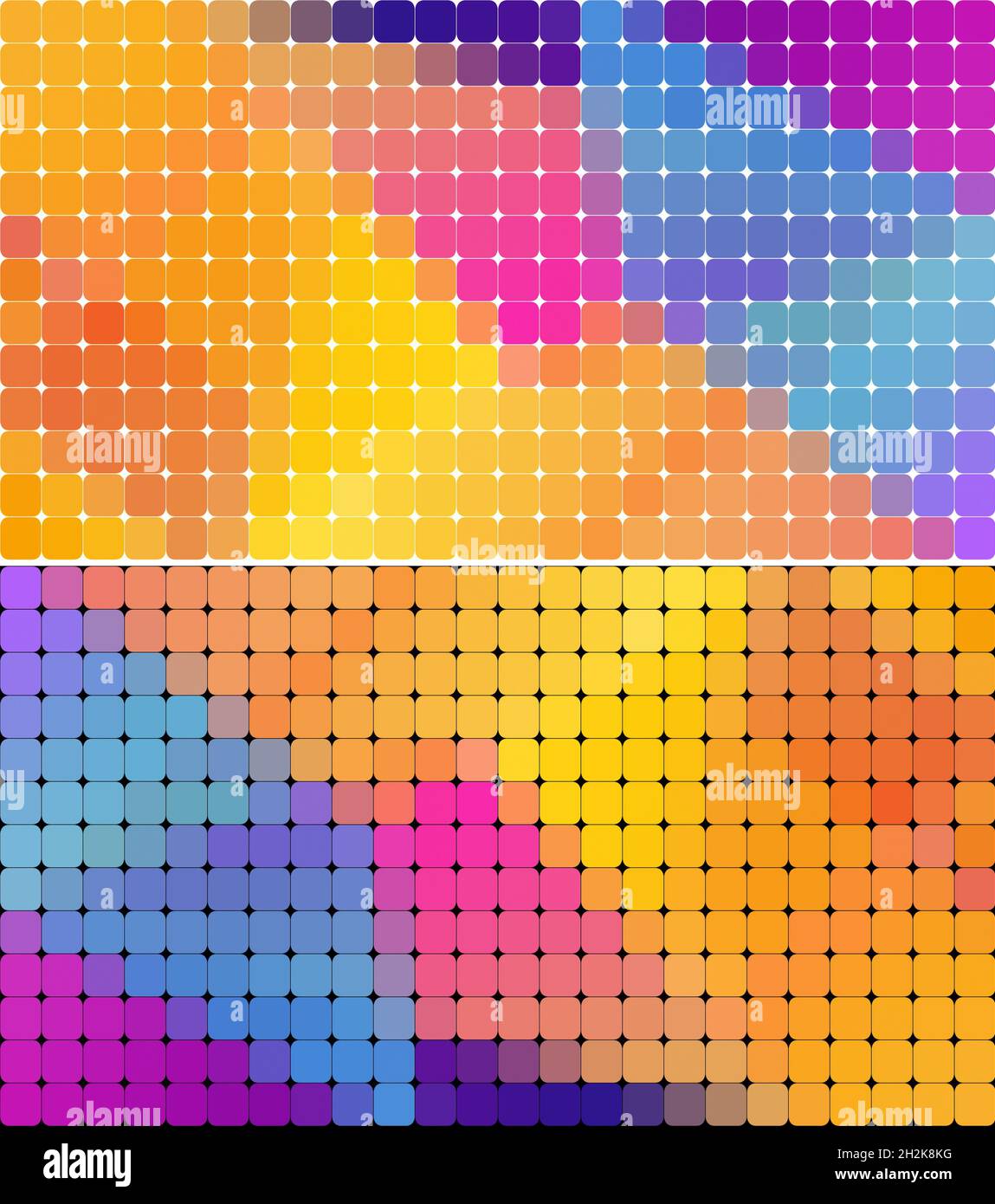 Abstract grid backgrounds of rounded brightly colored colorful squares ...