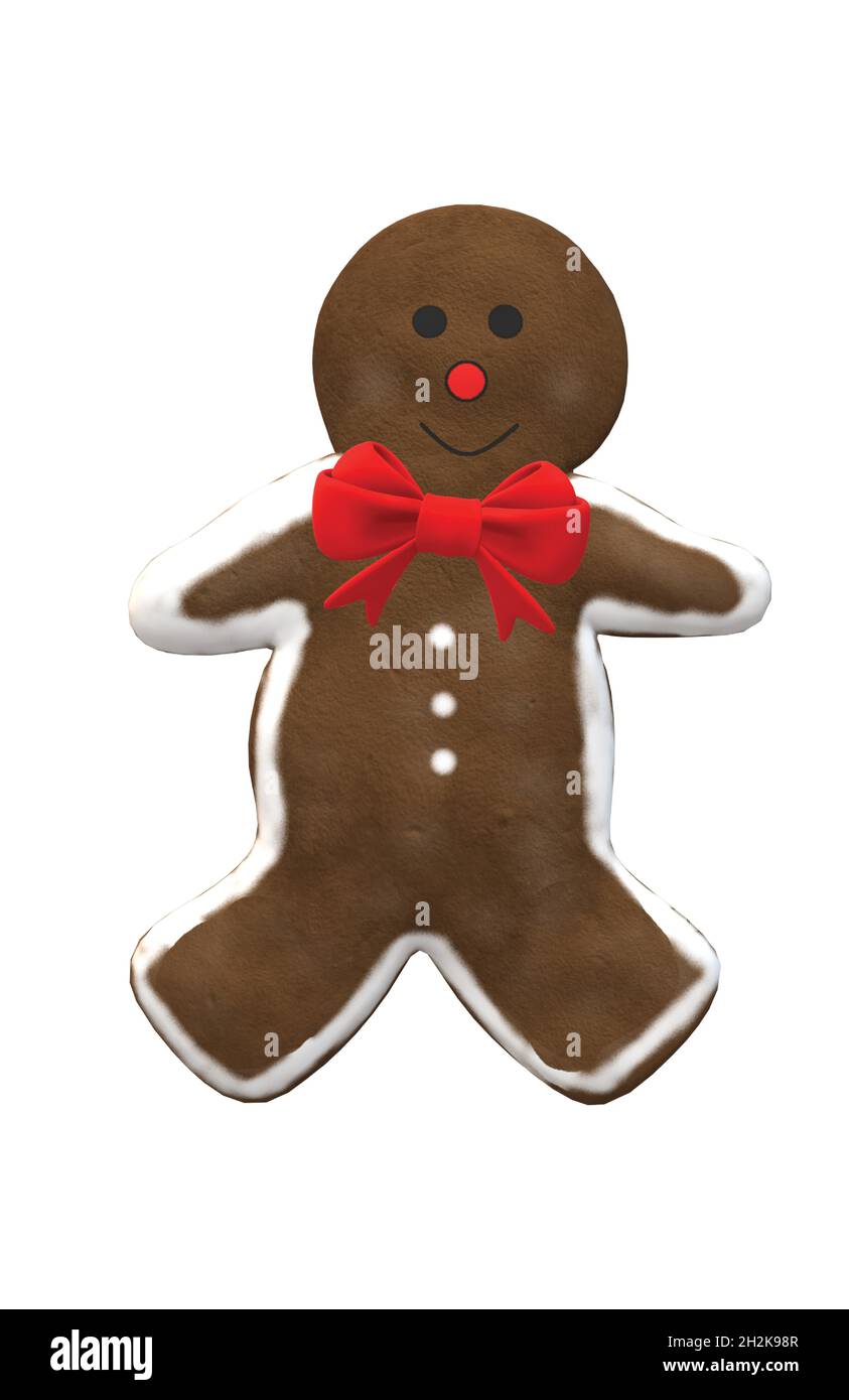 Gingerbread Man with Bow Tie Stock Vector Image & Art - Alamy