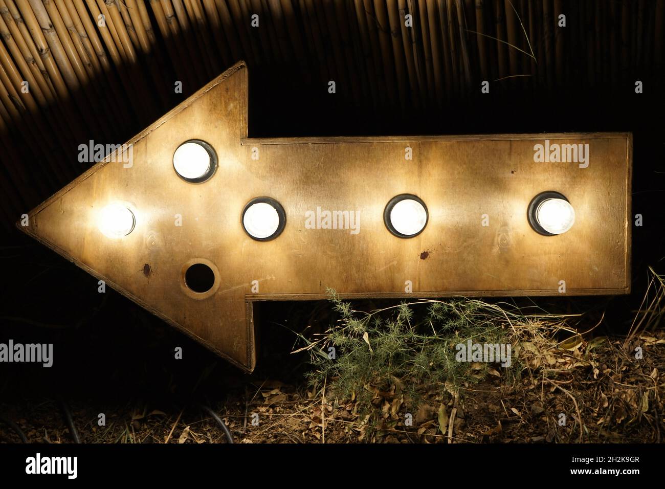 Decoration arrow with light bulbs Stock Photo - Alamy