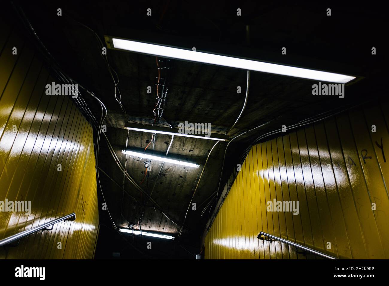 Tunnel ceiling with electric cables Stock Photo - Alamy
