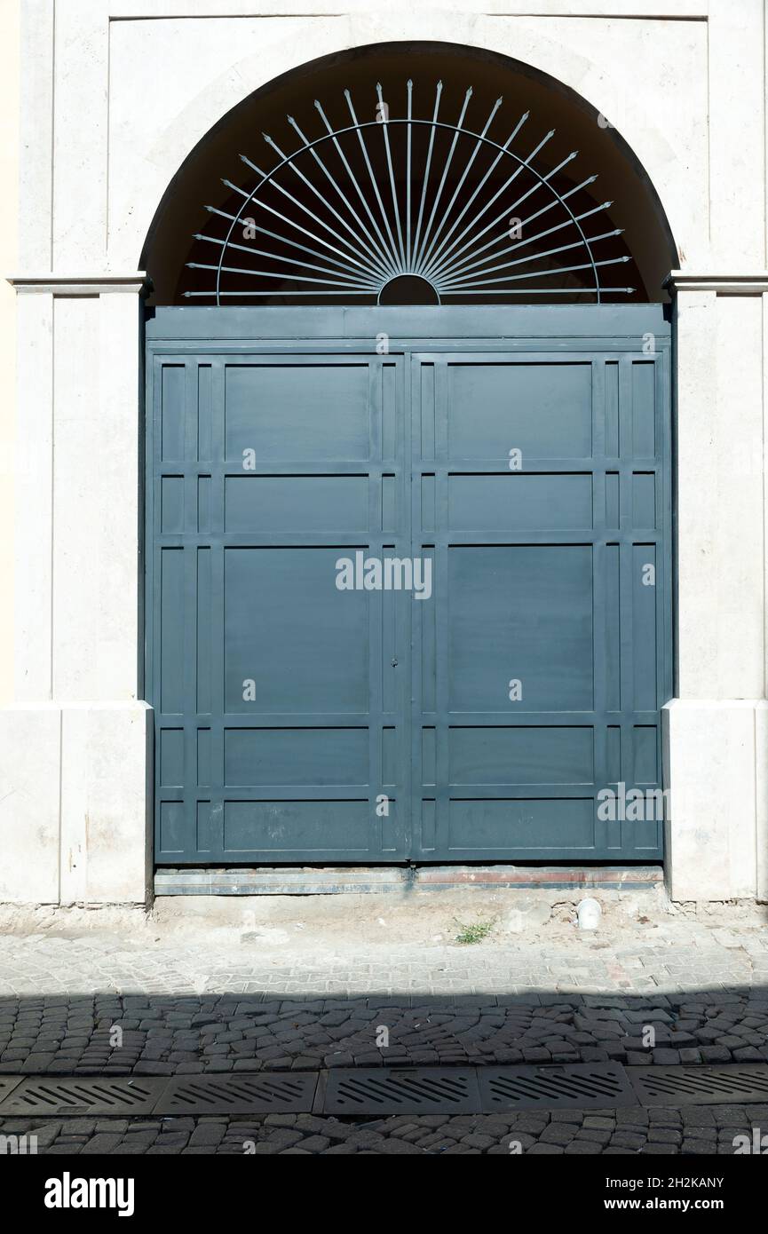 Large iron barred door Stock Photo - Alamy