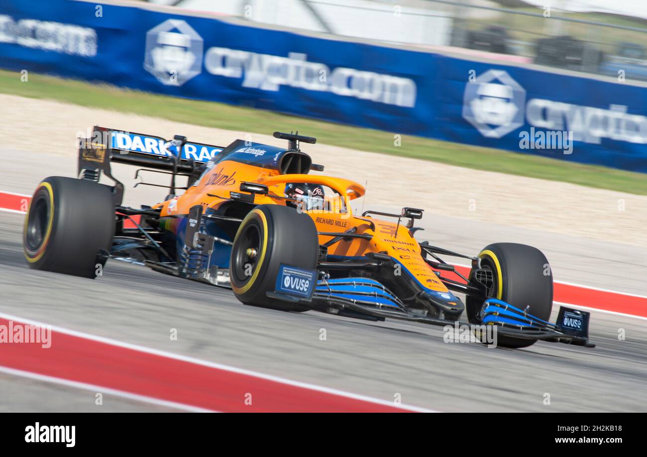Austin, Texas, USA. 22nd Oct, 2021. F1 driver #3 DANIEL RICCIARDO of ...