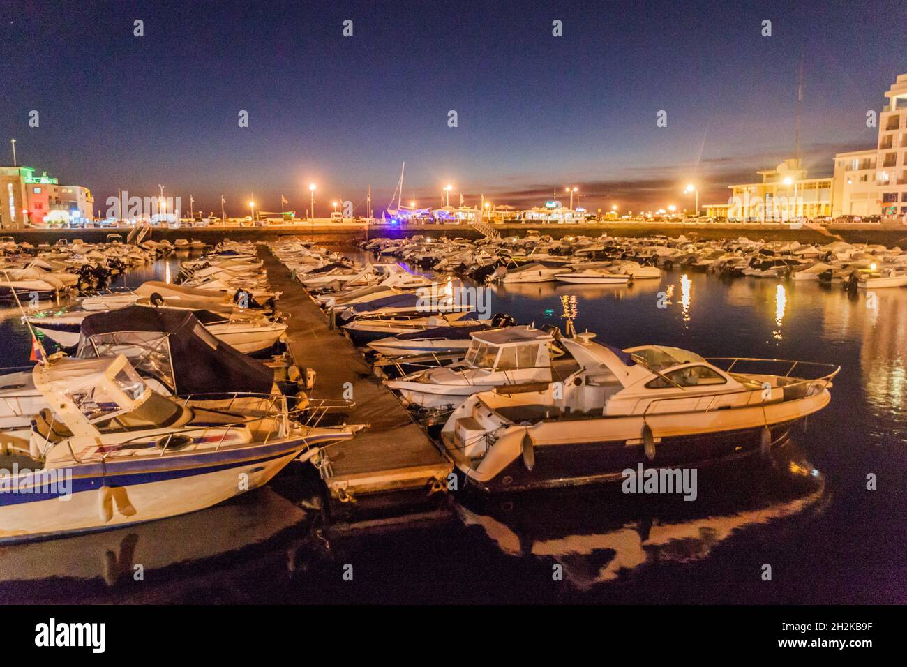 Evening view of Faro Marina, Portugal Stock Photo - Alamy