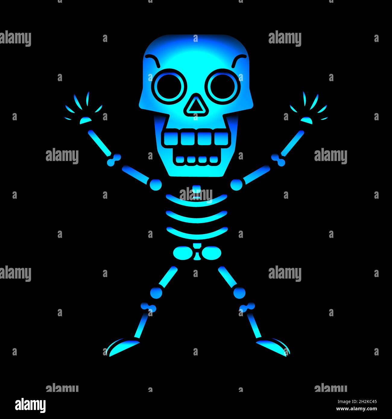Skulls, Day of the dead and Halloween, neon color Stock Vector Image ...