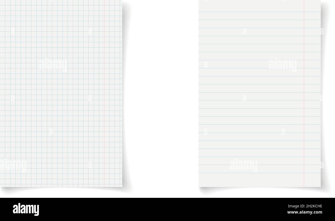 Vector drawing. Sheets paper in a cage and a line on white background ...