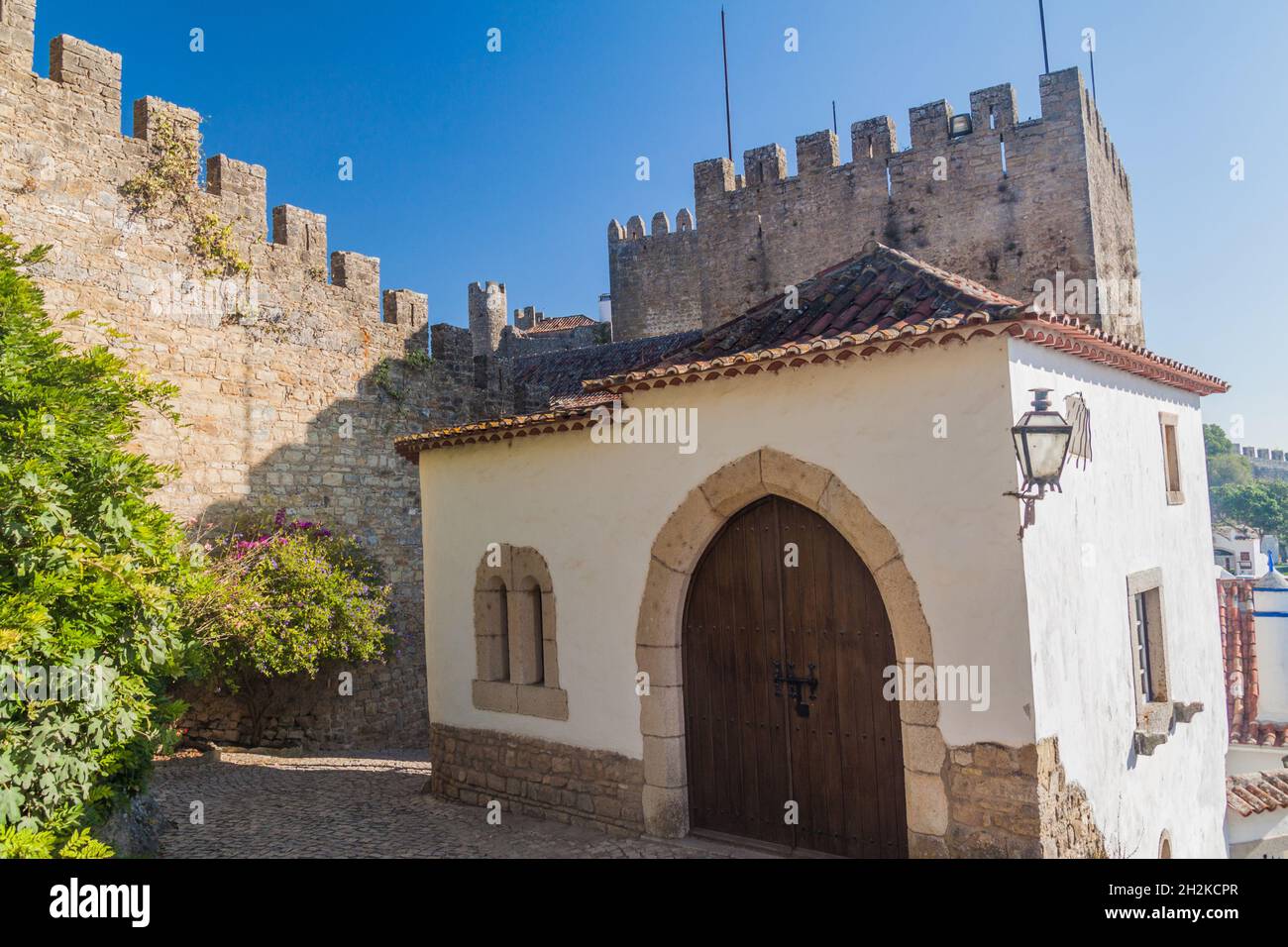 View of small Obidos village in Portugal Stock Photo - Alamy